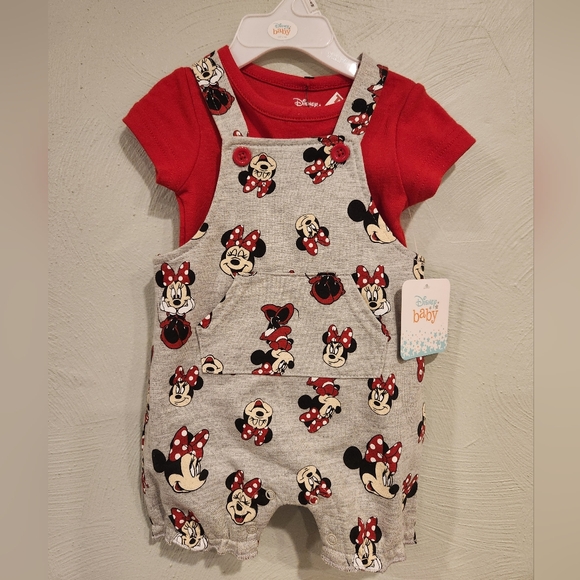 Disney | One Pieces | Disneys Minnie Mouse Baby Girl Short Overalls ...